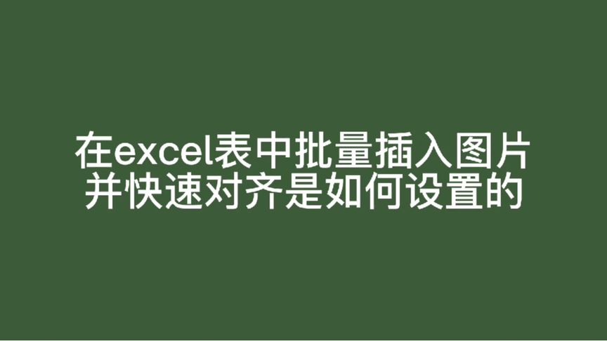 在excel表格中批量插入图片并快速对齐是如何设置的