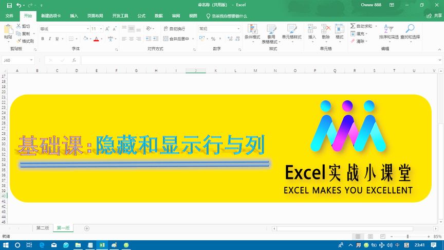 隐藏和显示行与列
