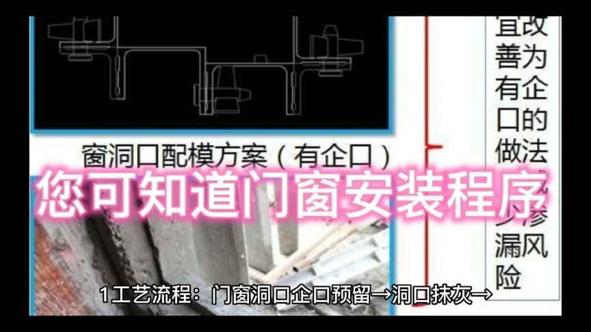 您可知道门窗安装程序,工程门窗安装规范以及施工规范
