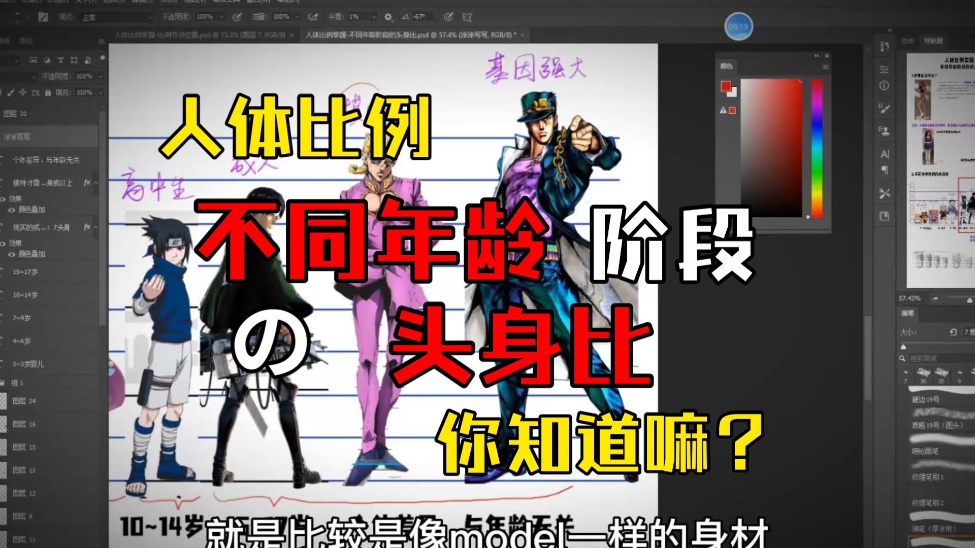 【板绘教程】人体比例掌握01—不同年龄阶段的头身比