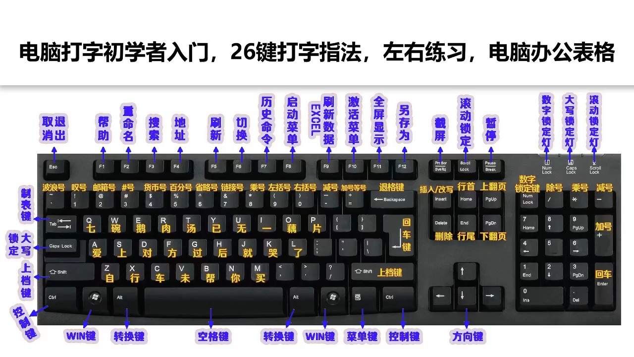 零基础入门学习电脑打字指法,Word文档,文员办公软件学习