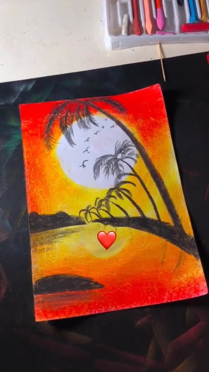 用油画棒教你画风景