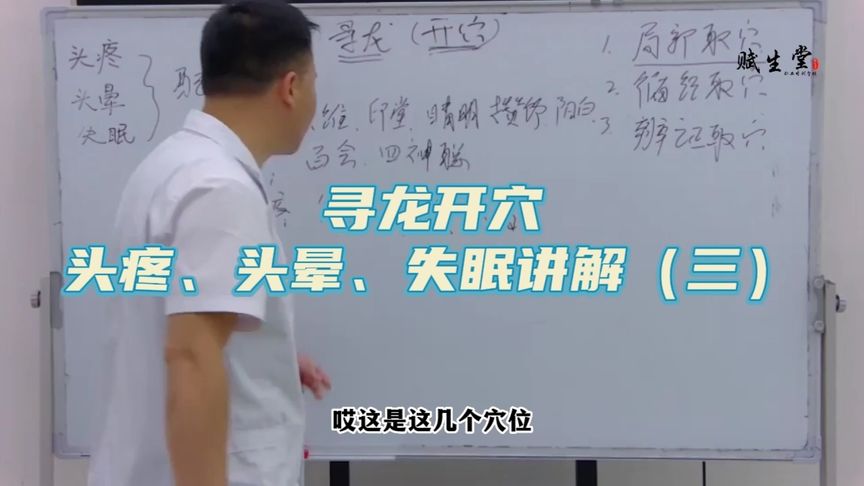 寻龙开穴推拿手法教学,调理头疼头晕失眠,推按经络第3节课