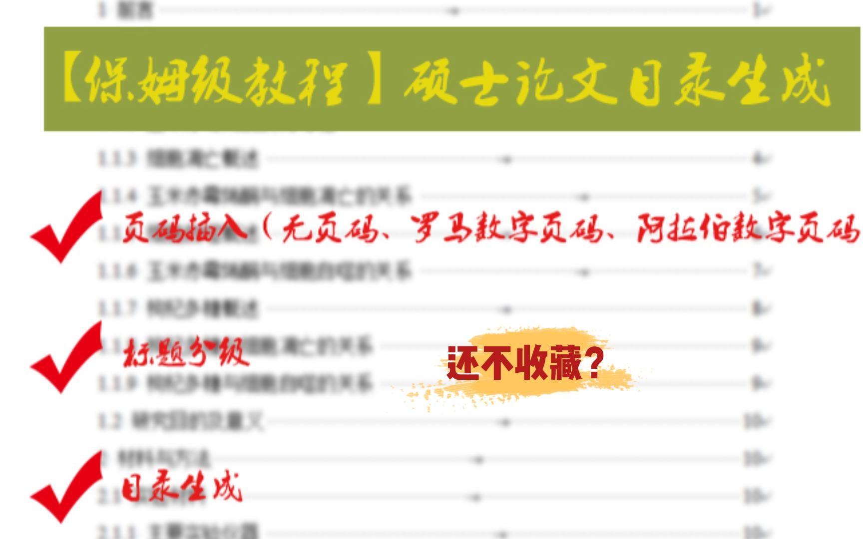 【保姆级教程】硕士论文目录生成