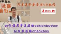 零基础VB教程039期: 如何使用单选按钮optionbutton以及多选框checkbox