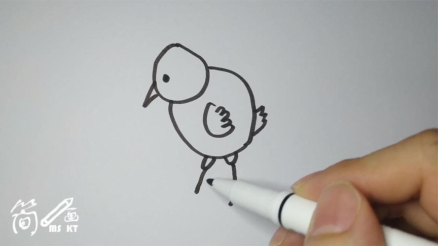 简笔画:呆萌的(小鸡)可爱吧!