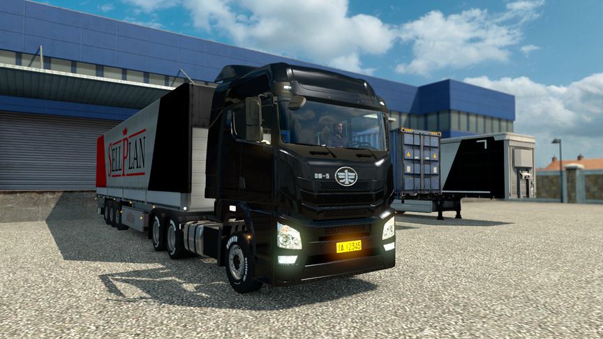 欧洲卡车模拟2:中国一汽解放JH6佛山运货,气刹声很有感觉