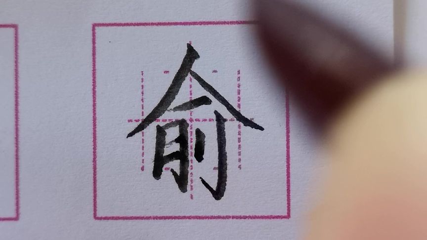 钢笔字书法入门教程,今天来写“俞”