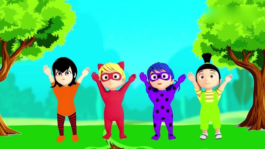 儿童英语动画片:芭比娃娃和小朋友们穿越障碍物找到可爱的小熊