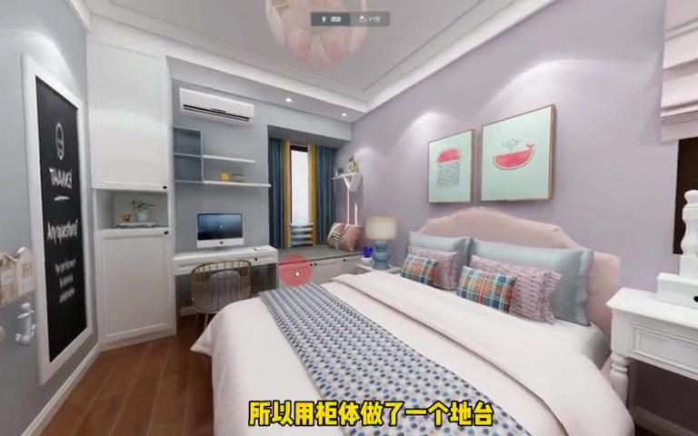 四居室新中式装修效果,全屋胡桃木色的板材门扇,最高500一平方