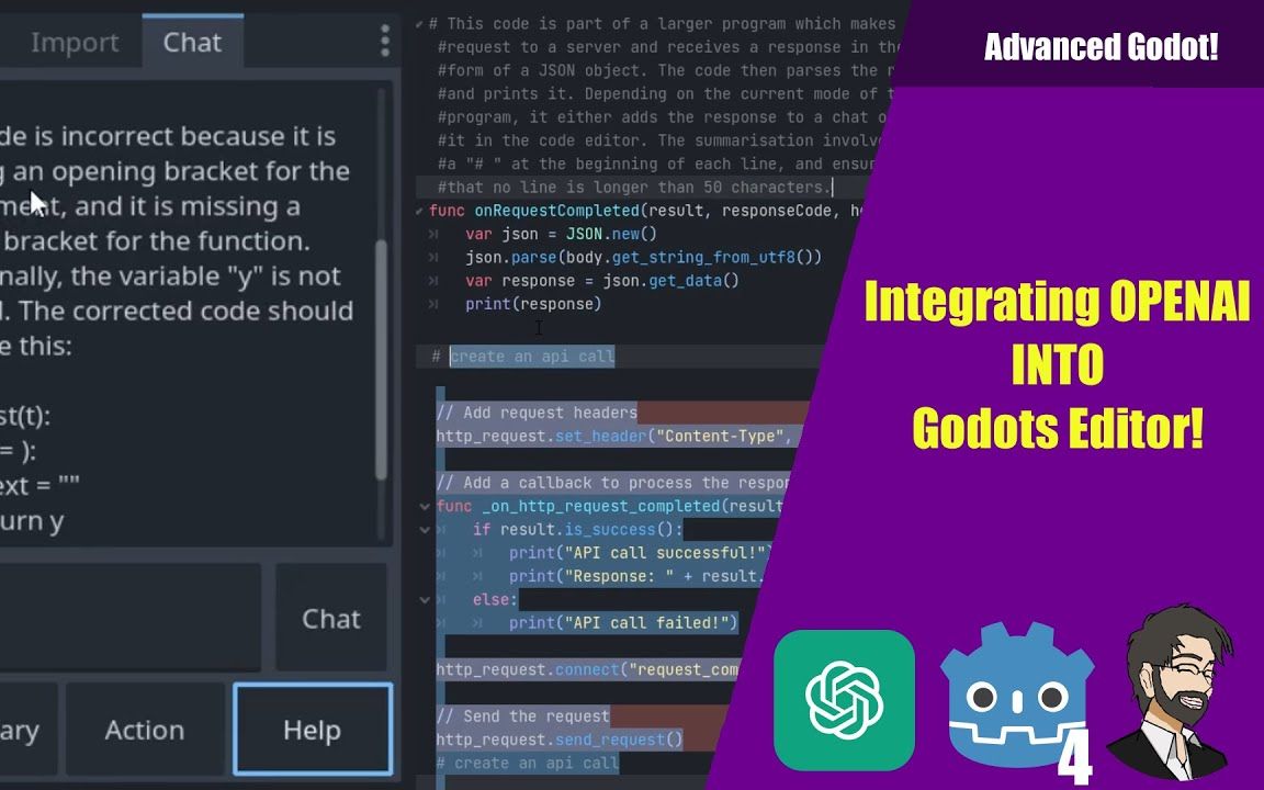 将OPENAI的 GPT3 API集成到 Godot游戏引擎编辑器中(插件)!从此拥有...