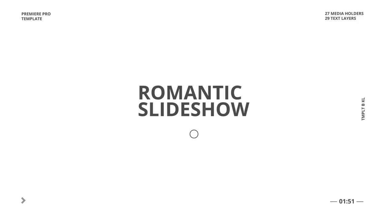 【Pr免费素材】Pr模板 浪漫的幻灯片 1分钟52秒