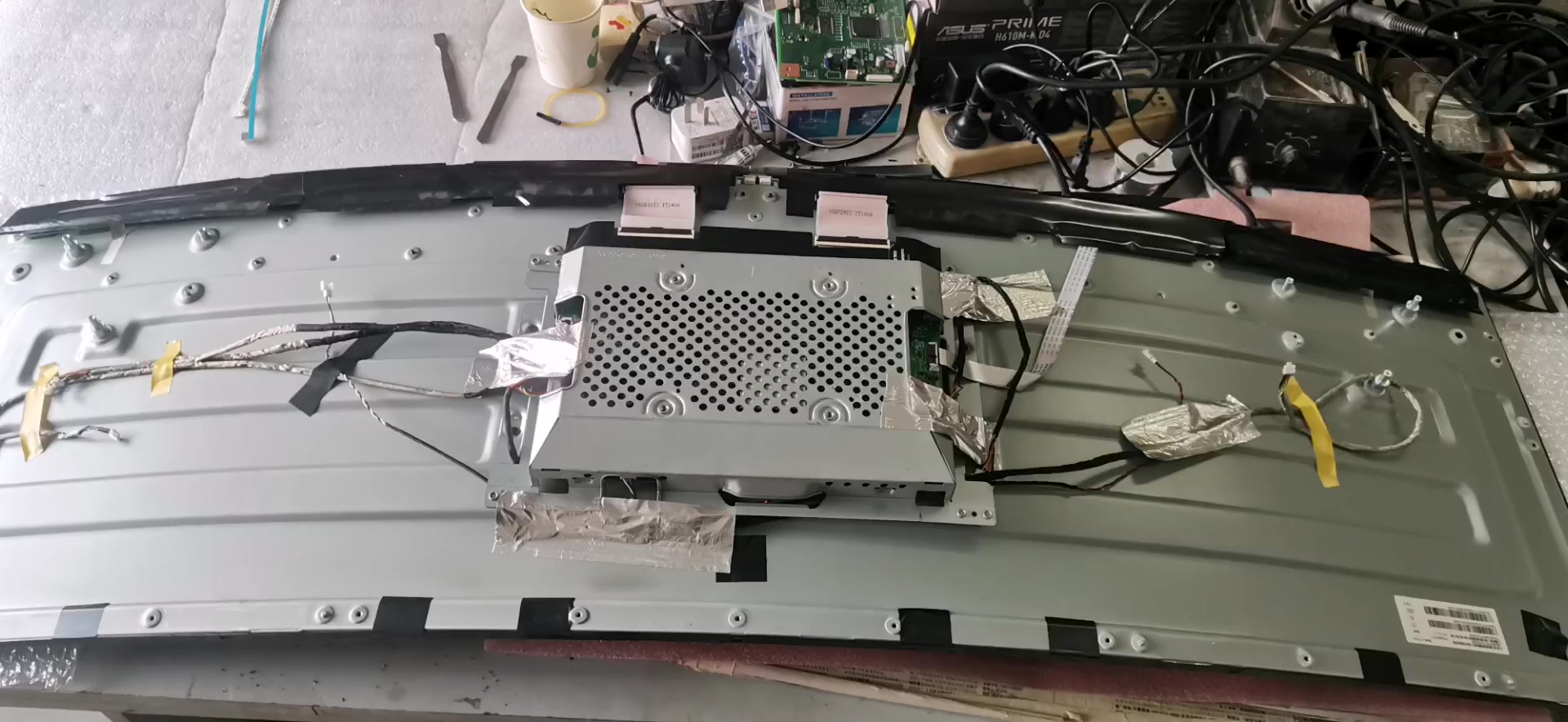 华硕XG49VQ液晶显示器更换背光灯条,有惊无险,圆满成功! #液晶显示...