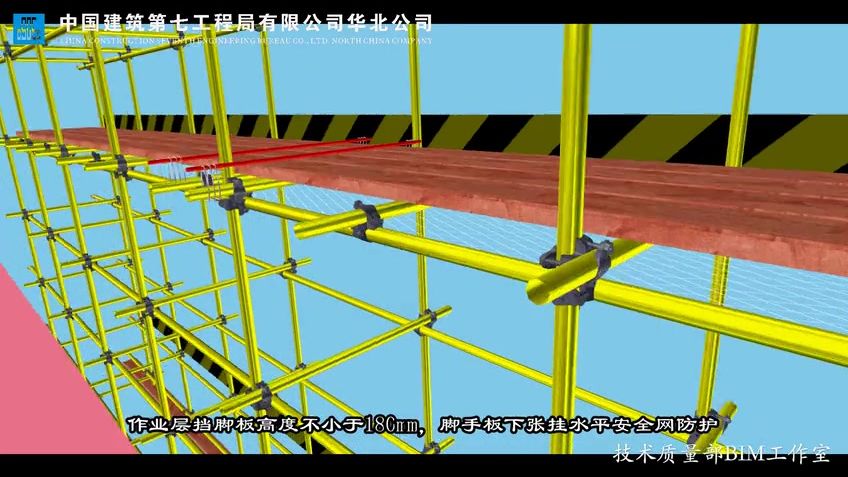 中建七局落地式脚手架施工工艺做法,BIM动画教学
