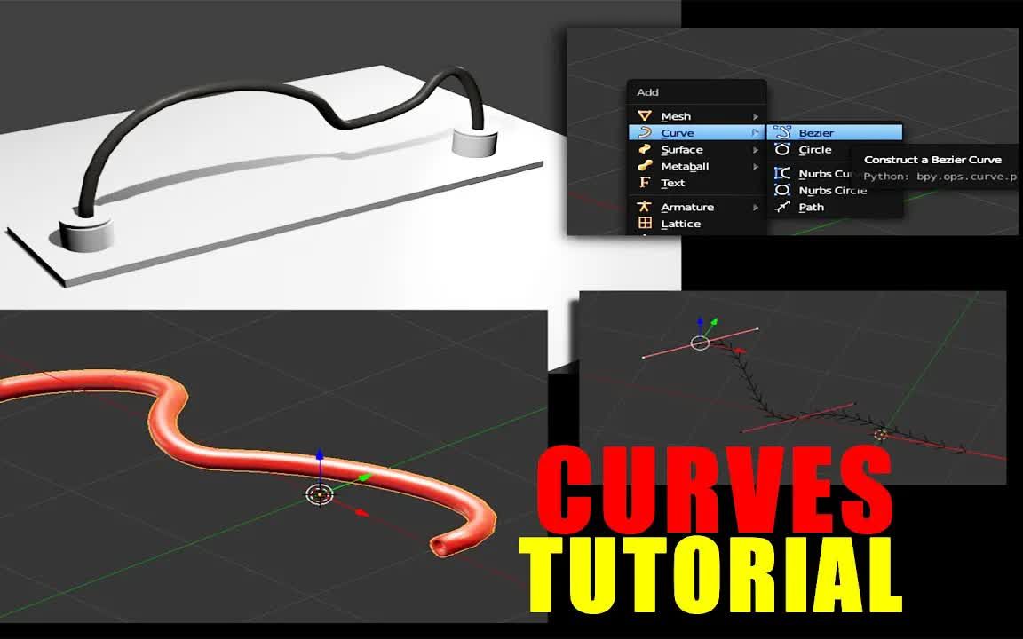 iBlender中文版插件 用于Blender的贝塞尔曲线印地语教程 |Blender曲线...
