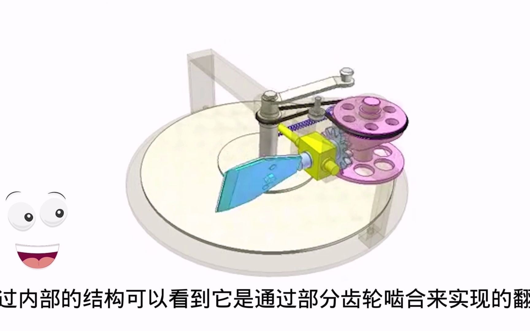 三维运动仿真:自动化翻转机构动画展示
