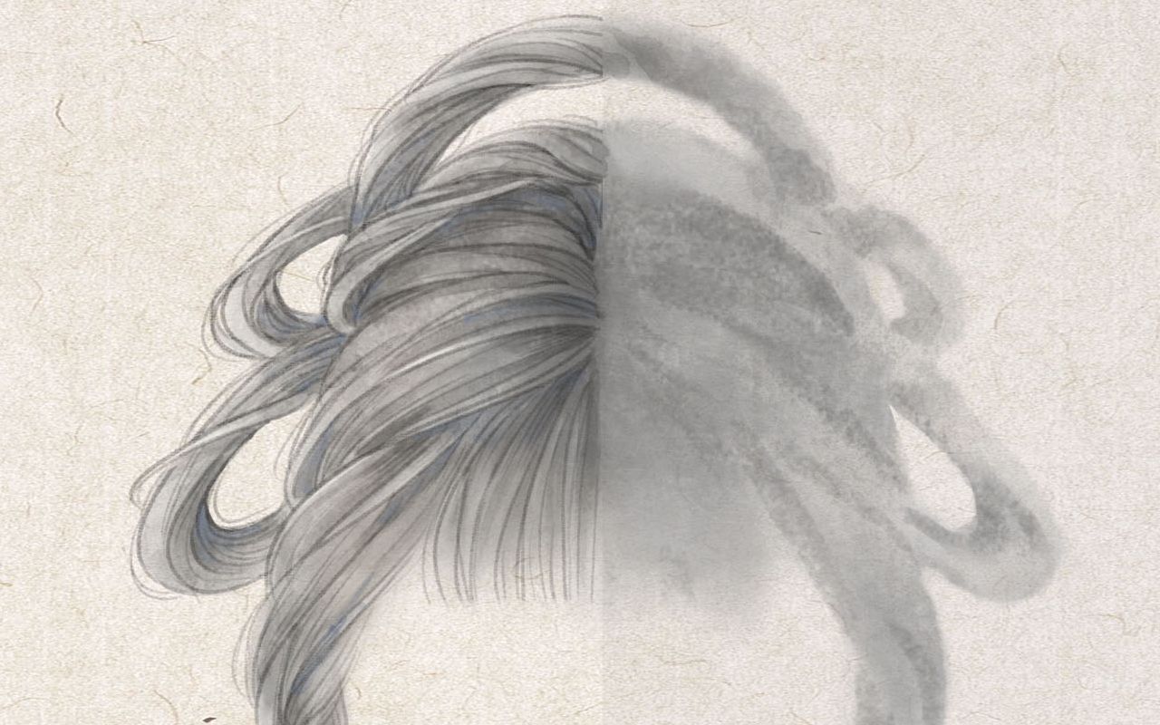 【插画】【经验分享】解说—超简单粗暴の古风头发绘制