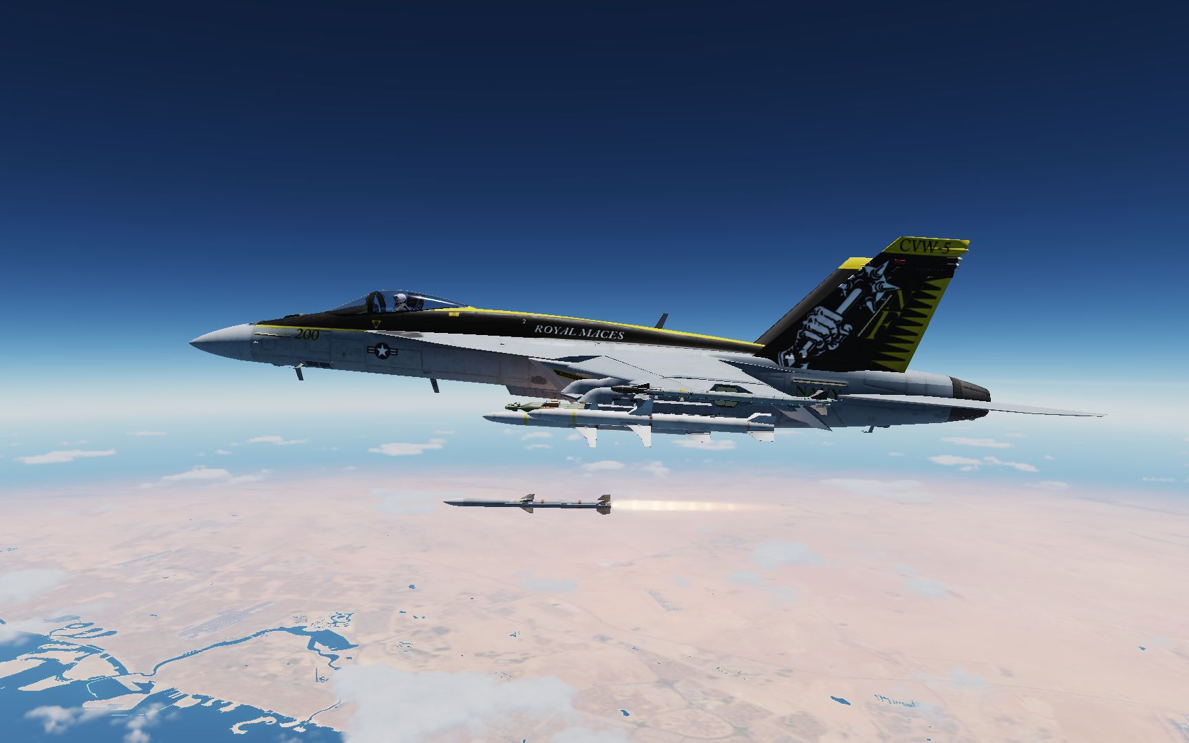 DCS WORLD F/A-18E 单机舰队防空任务