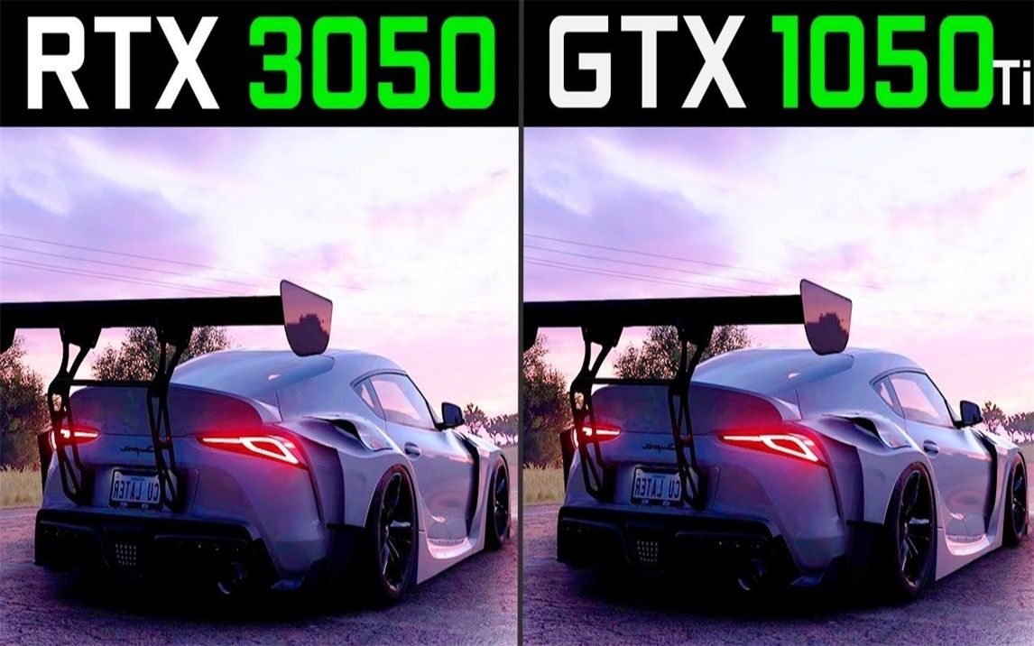 RTX 3050 8G vs GTX 1050Ti 4G 显卡对比(1080P分辨率测试,CPU为...