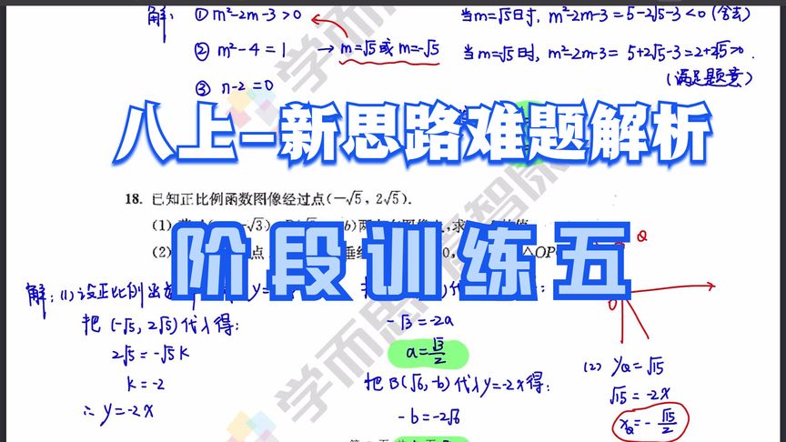 八年级上学期-新思路辅导与训练-阶段训练五难题解析