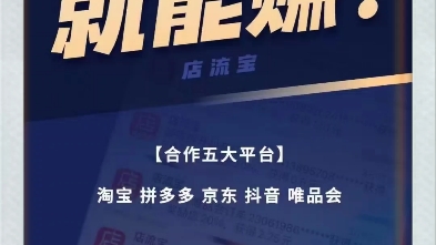 店流宝是值得深耕的项目!合作五大平台,自动出单任意开通店主权限