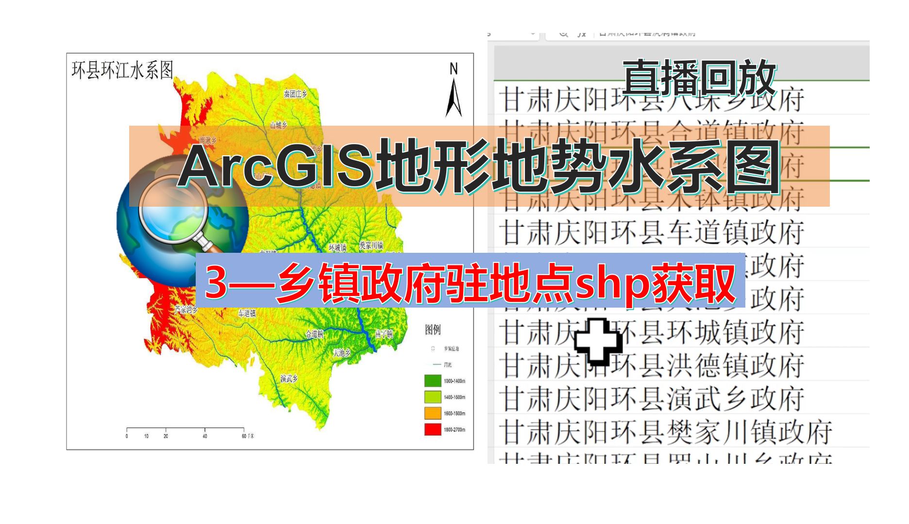 GIS反地理编码根据地址获取乡镇政府驻地点shp(ArcGIS从0开始制作...