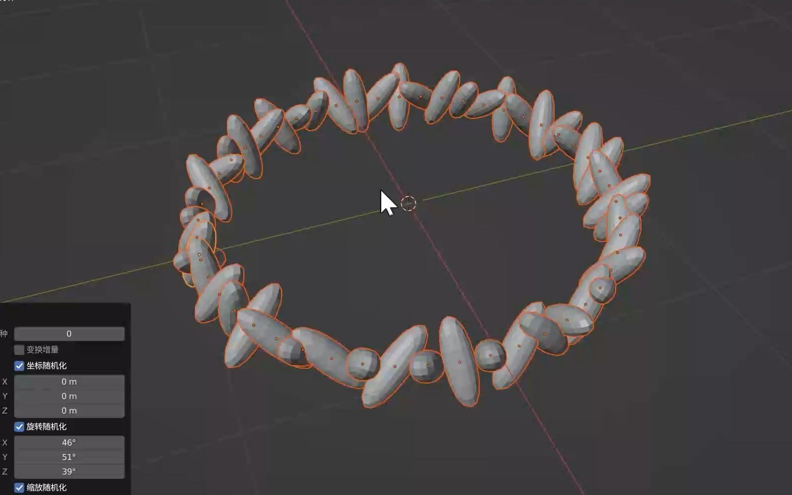 环绕曲线阵列复制随机旋转-1分钟blender