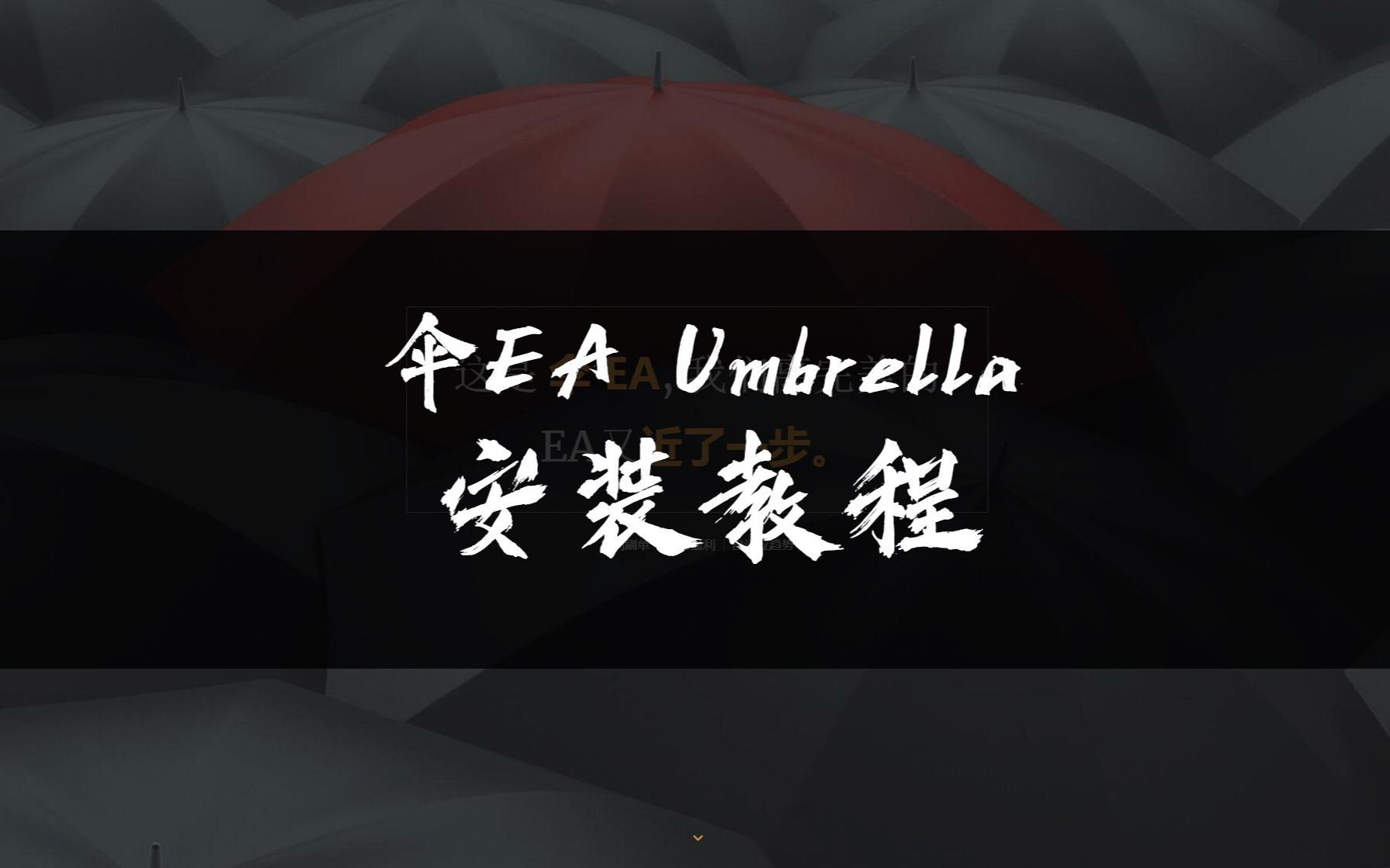 Umbrella 伞EA的安装教程 - 红绿蚂蚁量化交易团队