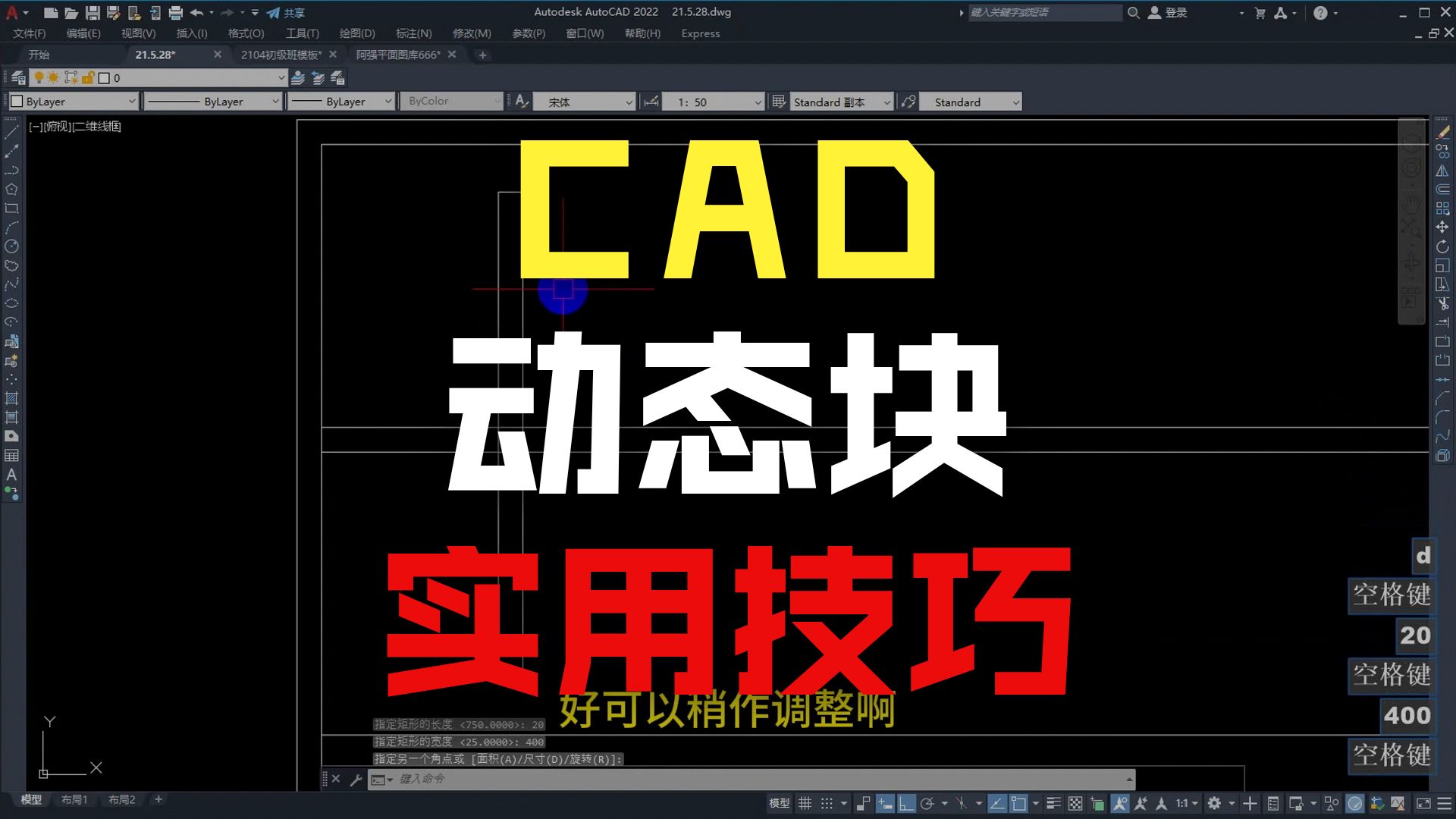 cad教程:CAD实操-阵列衣柜动态块