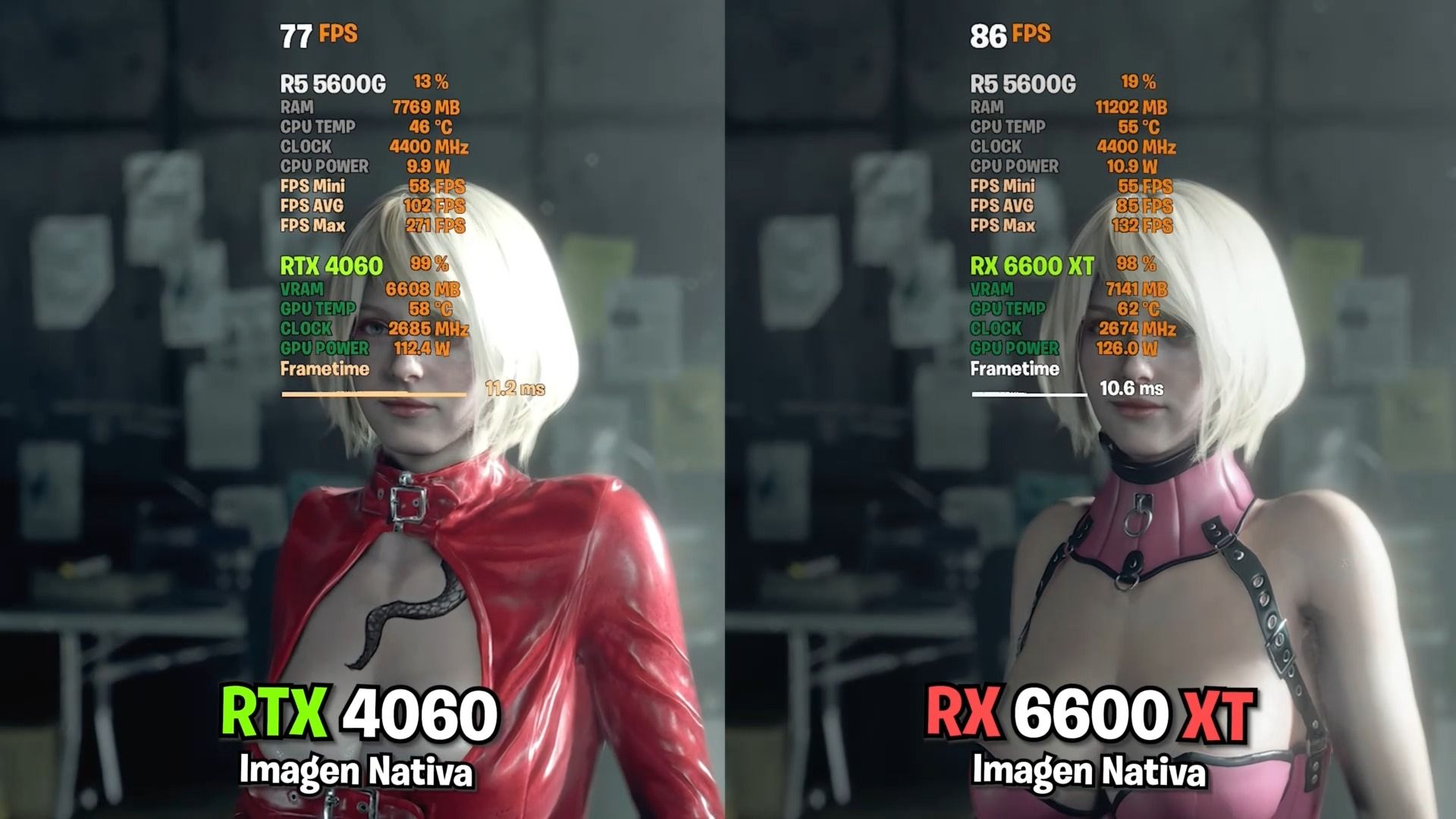 RTX-4060 vs RX-6600 XT 测试显卡游戏性能帧数真实表现对比