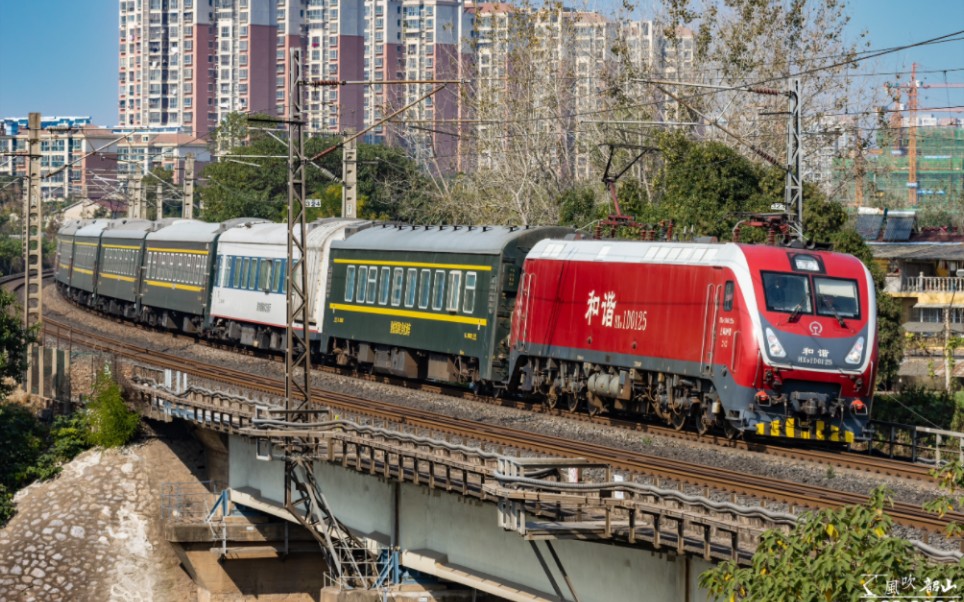 【巡检列车】HXD1D 0128牵引京沪大巡检55191次限速通过滁州北关...