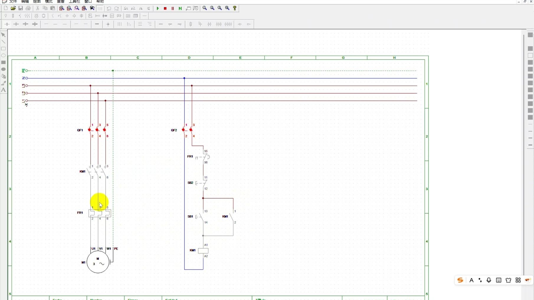 CADe_SIMU 软件入门教程:电动机起保停电气原理图绘制与仿真