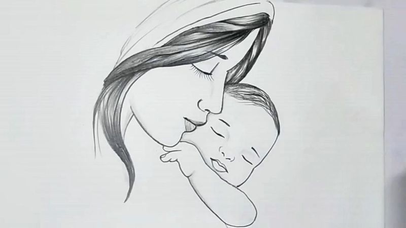 如何画妈妈简笔画,教你画妈妈,透过这幅画,感受伟大的母爱吧!