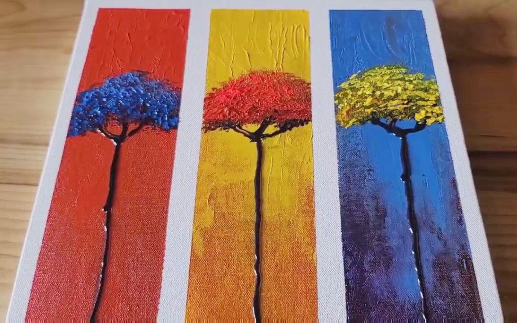 手工绘画教程,红黄蓝格子画的制作方法!