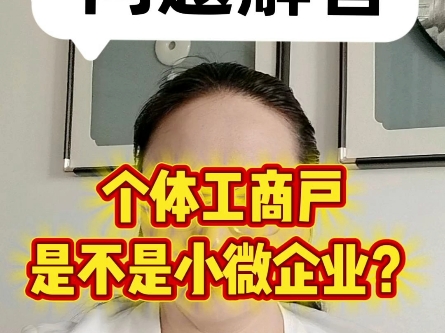 个体工商户是不是小微企业?