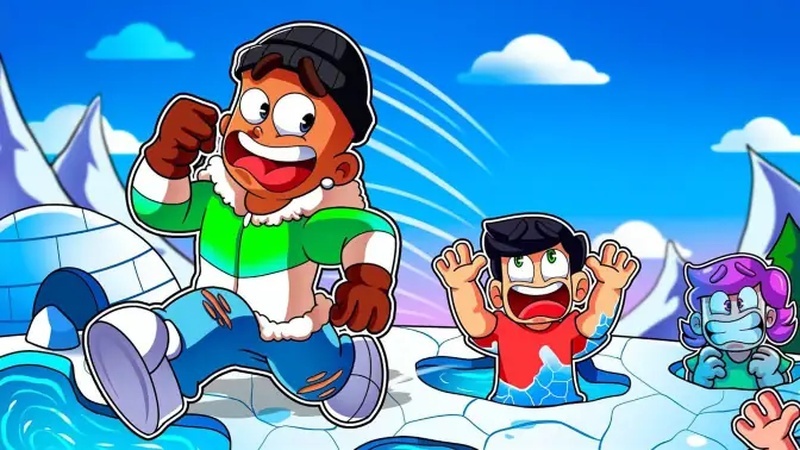 ROBLOX冰块派对:方块坠落不要掉落冰水里!面面解说