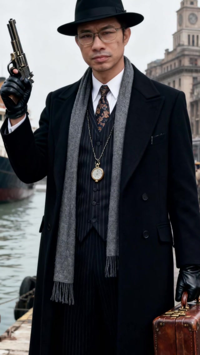 #AI黑装型格 #请以你的名字呼唤我解说 #男士皮夹克 #歪头杀挑战 #...