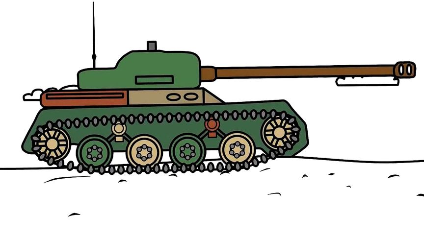 亲子简笔画动画!学画玩具坦克车