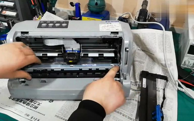 针式打印机打印时候色带不平,进纸歪斜不畅解决方法,清理打印头