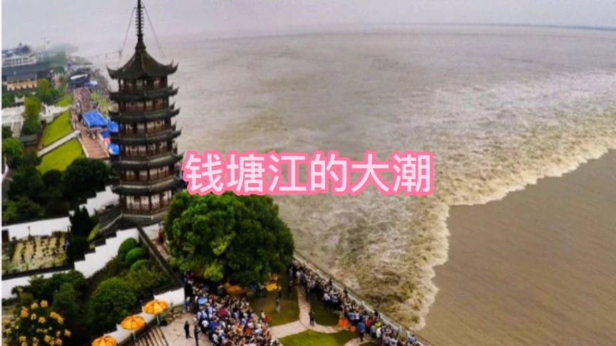 雄伟壮观的钱塘江大潮
