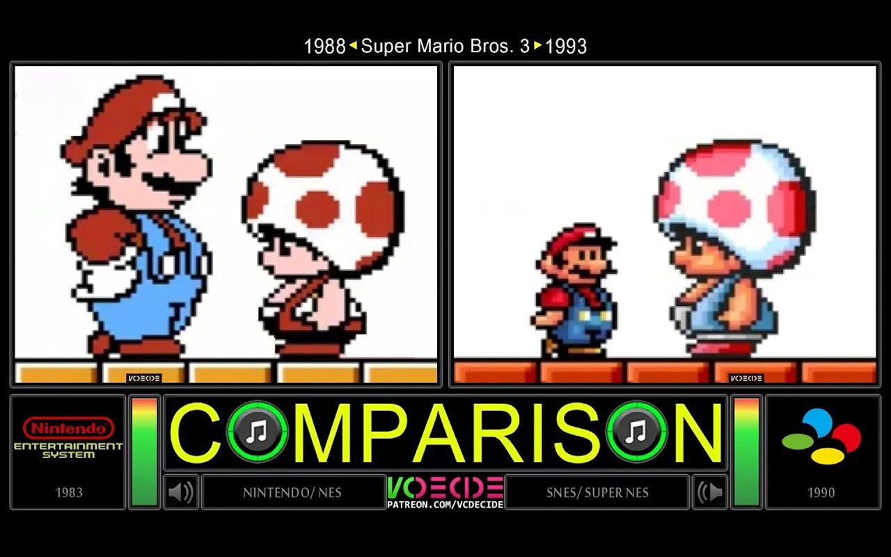 超级马里奥兄弟3 | FC vs SFC | 并排画质对比