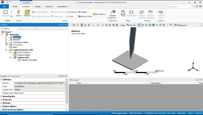 ansys显示动力学动态穿刺模拟