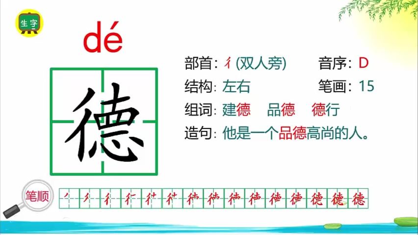 德(部编版语文六年级上册第3课《古诗词三首》生字讲解1)
