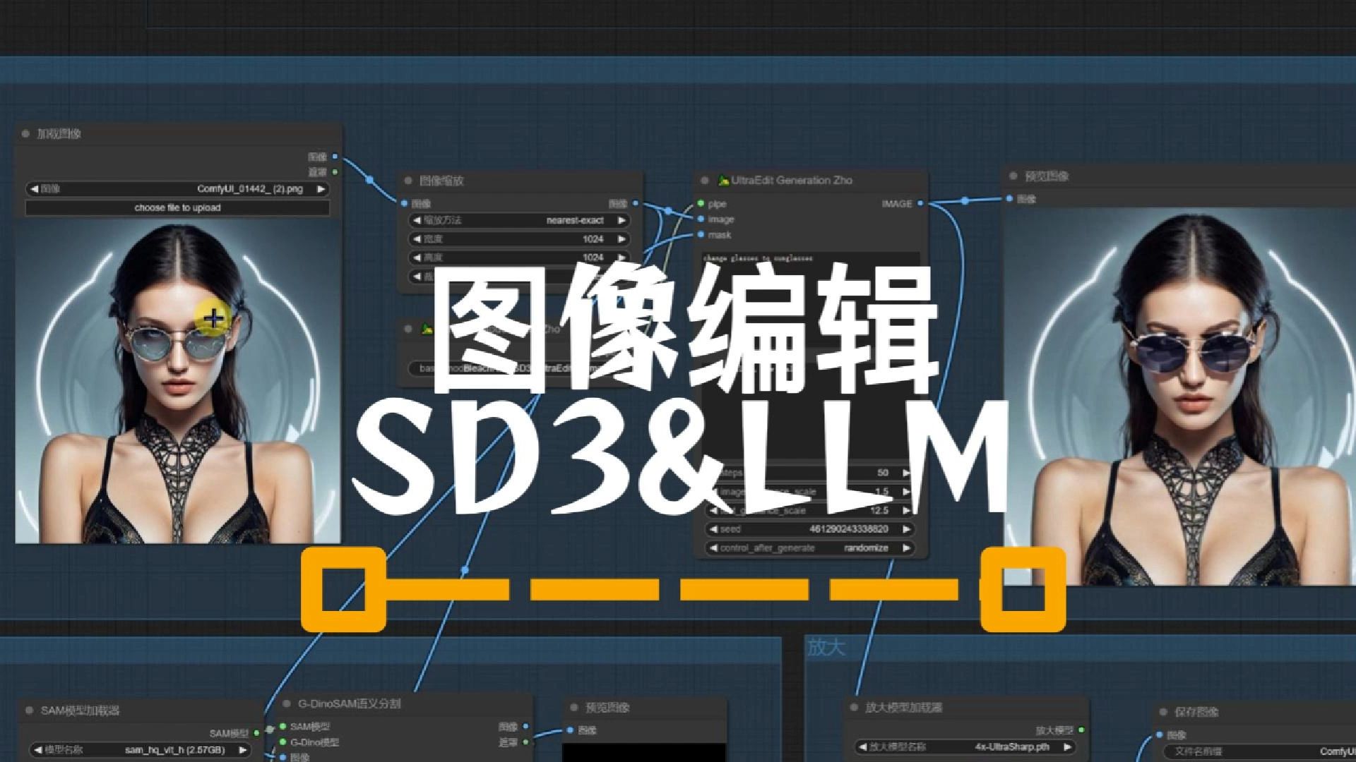 UltraEdit提示词自动识别内容进行高质量重绘,基于SD3&LLM的图像...