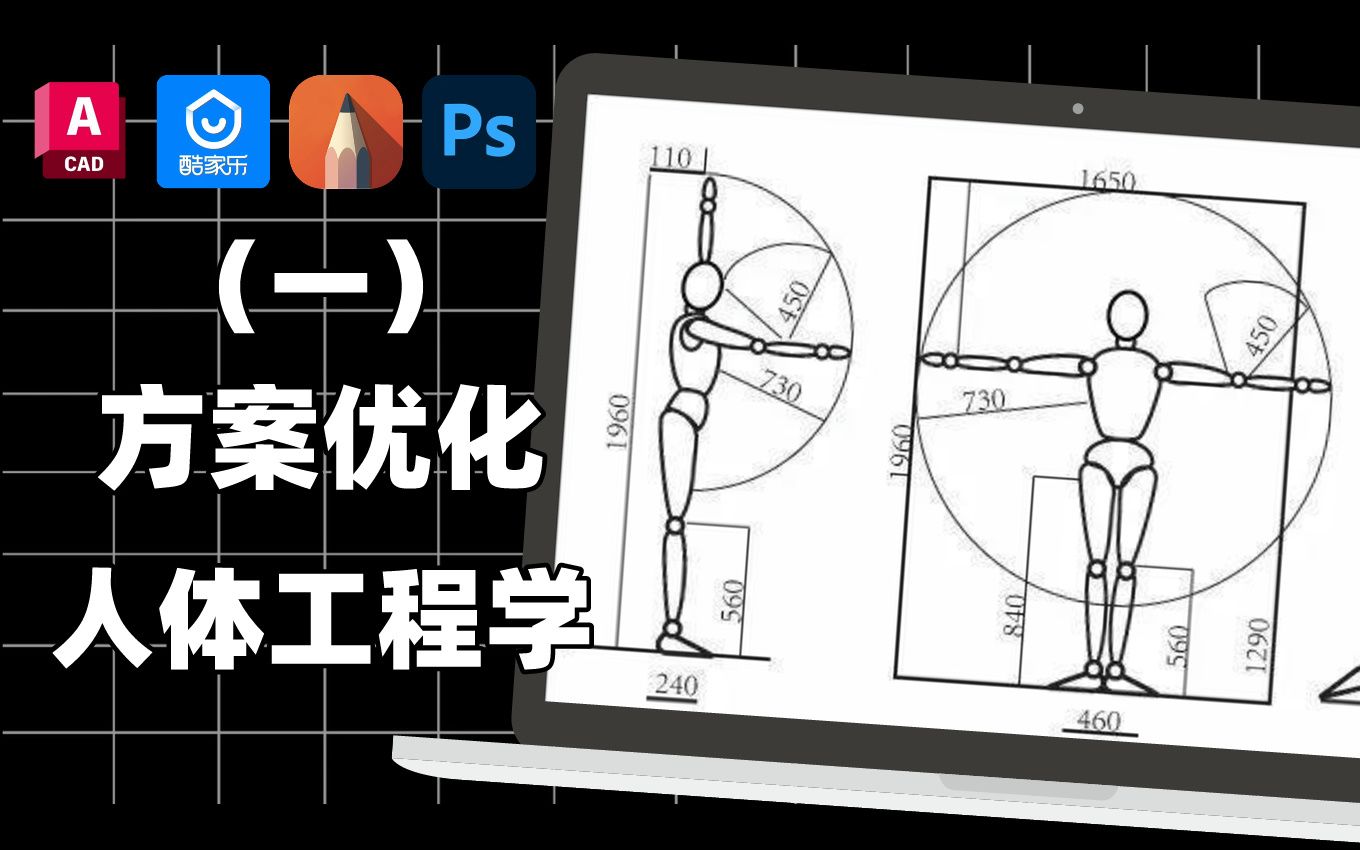 室内设计【平面方案优化】系列课程第一集丨人体工程学+空间尺寸解析