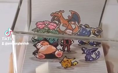 【宝可梦手工】3d立体场景盒子展示赤队,自带bgm