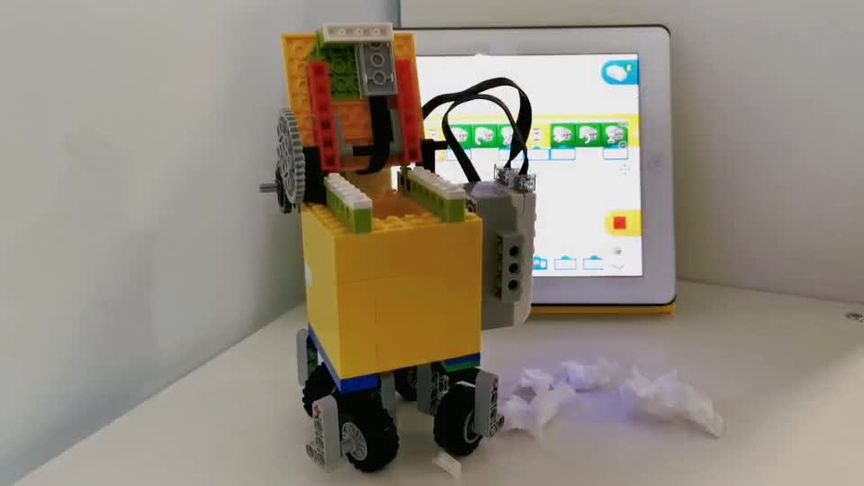 创意搭建-可编程智能垃圾桶#机器人编程 #少儿编程