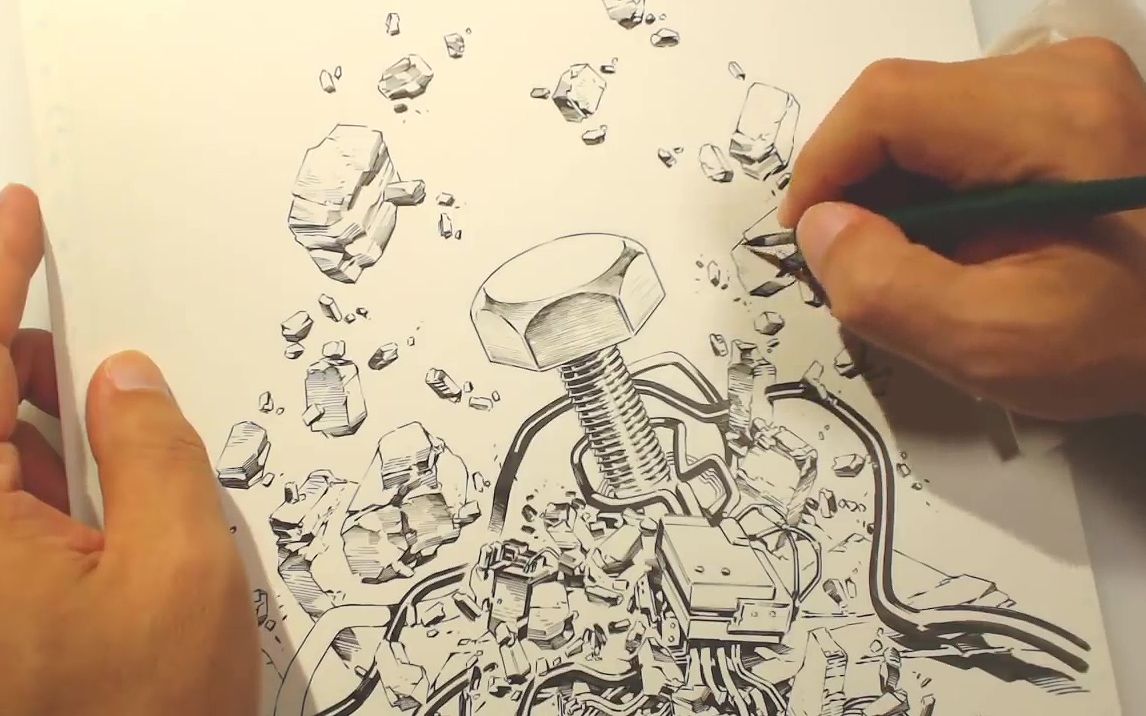 手绘插画 漫画场景