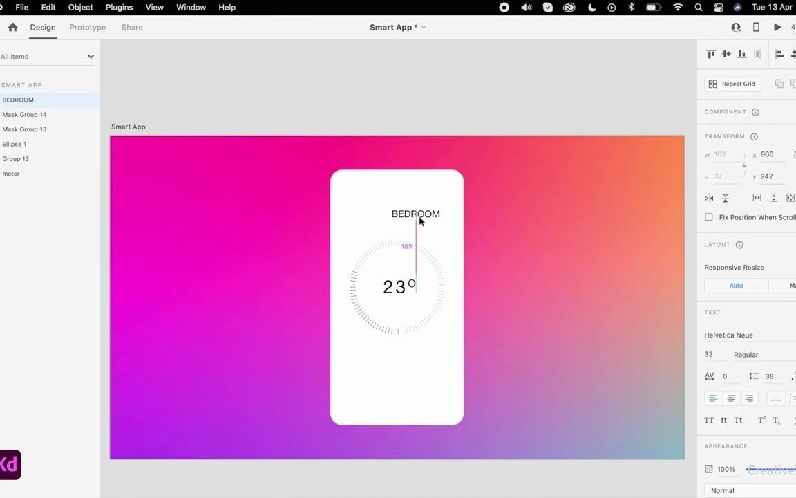 Adobe XD 自动动画制作 计数器 和 饼状图 路径填充