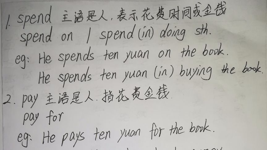 英语中四个表示“花费”的词:pay/spend/take/cost用法区分讲解